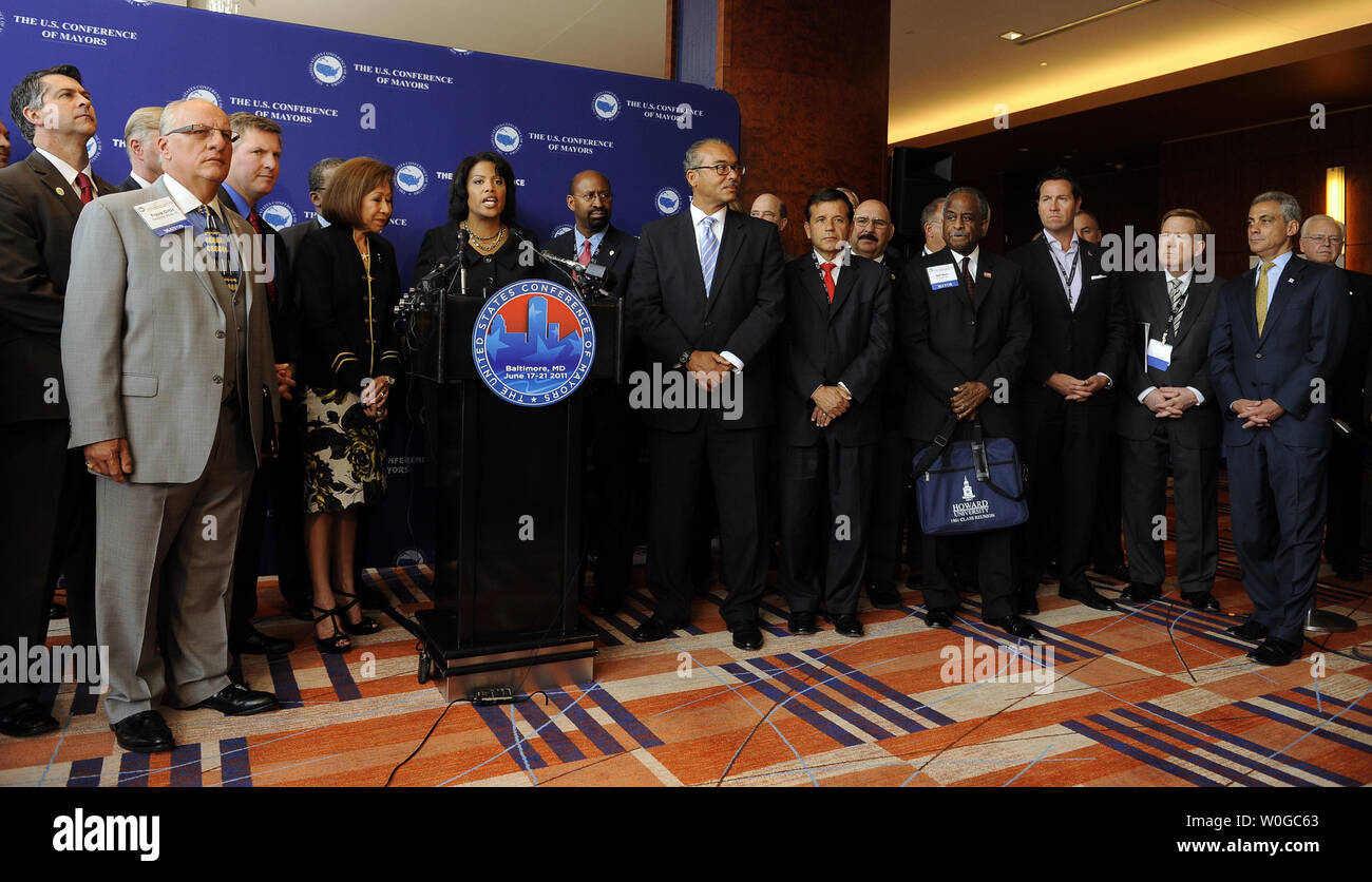 Baltimore Mayor Stephanie Rawlings-Blake speaks during an opening press ...
