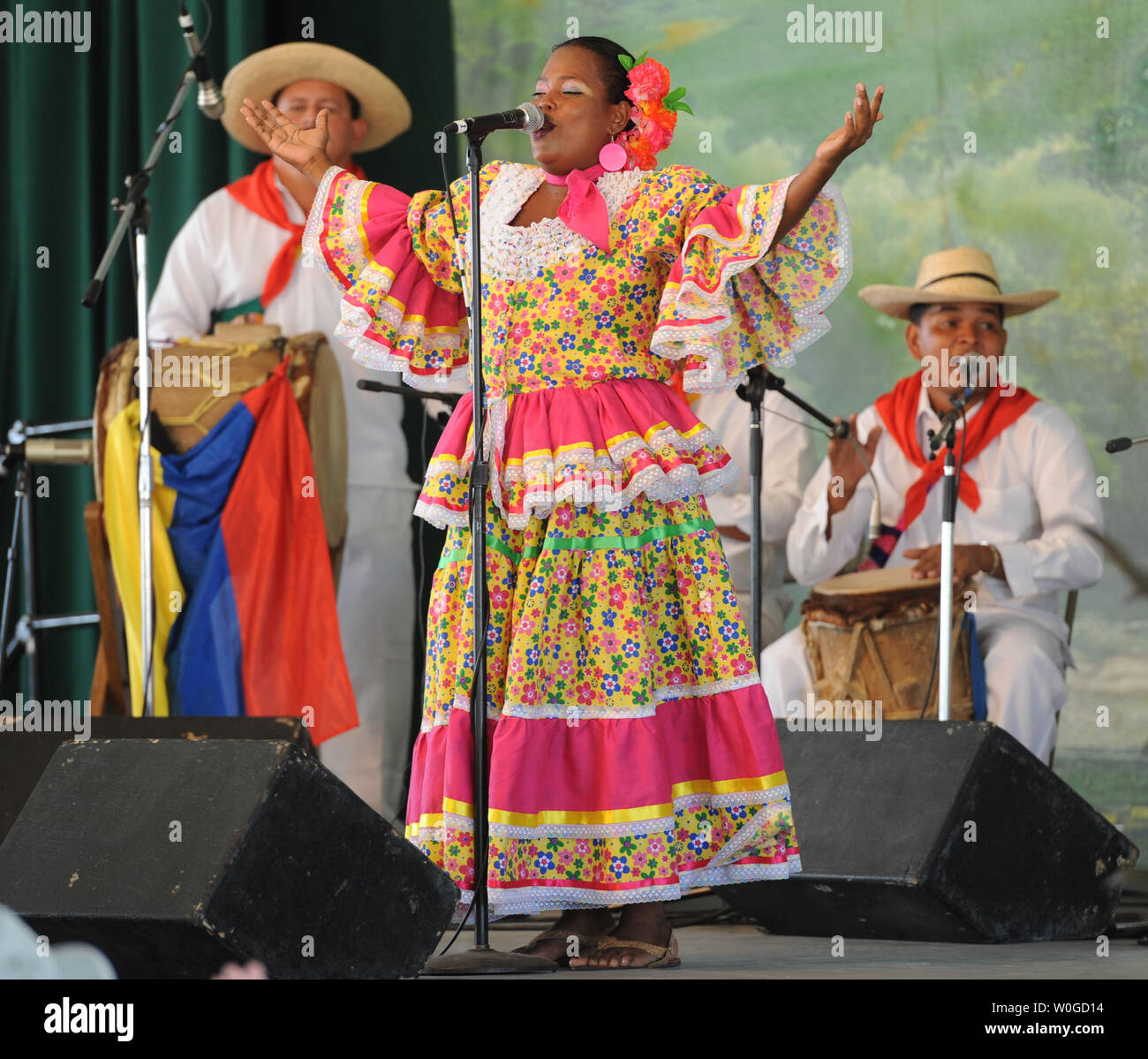 A Colombian band performs at the Smithsonian Institution's Folk Life ...