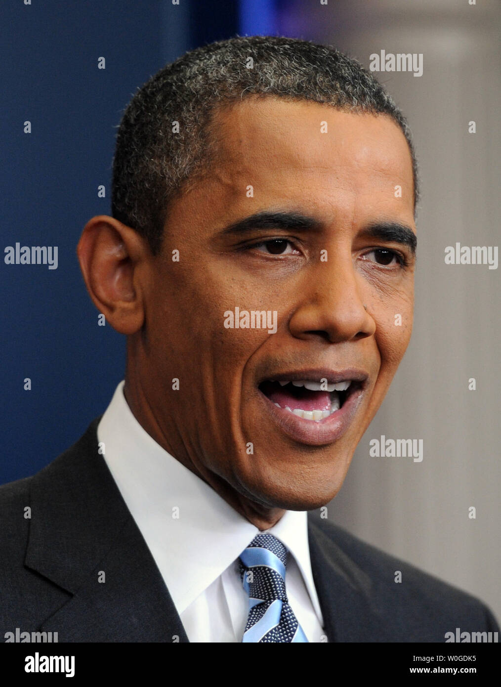 U.S. President Barack Obama speaks to the media during a news ...