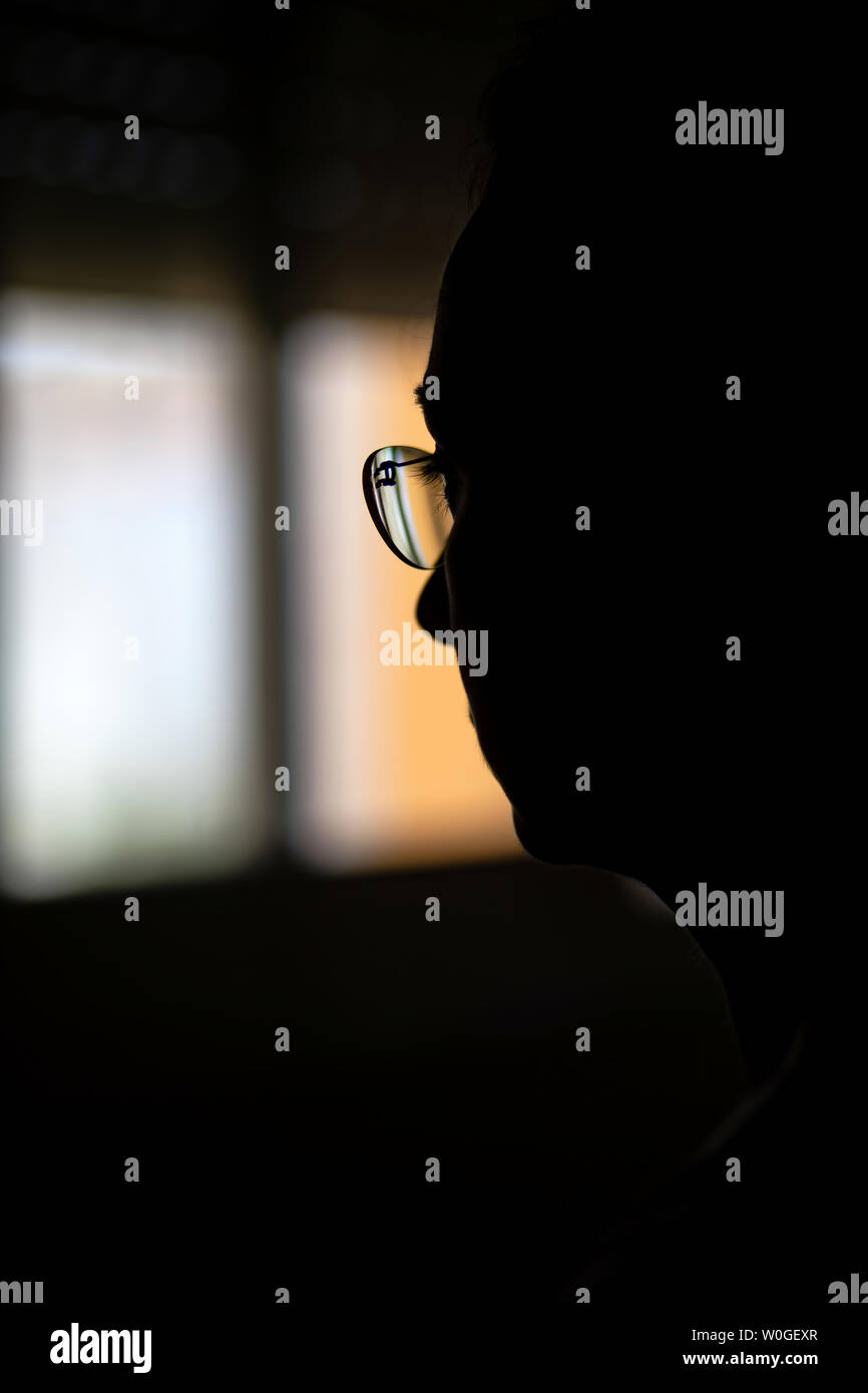 Beautiful female profile silhouette hi-res stock photography and images ...