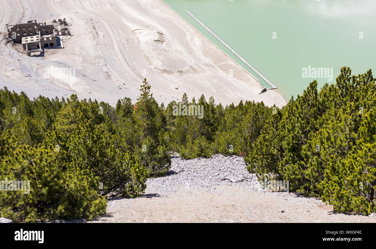 Alpine landscape with artificial lake, italy Stock Photo - Alamy