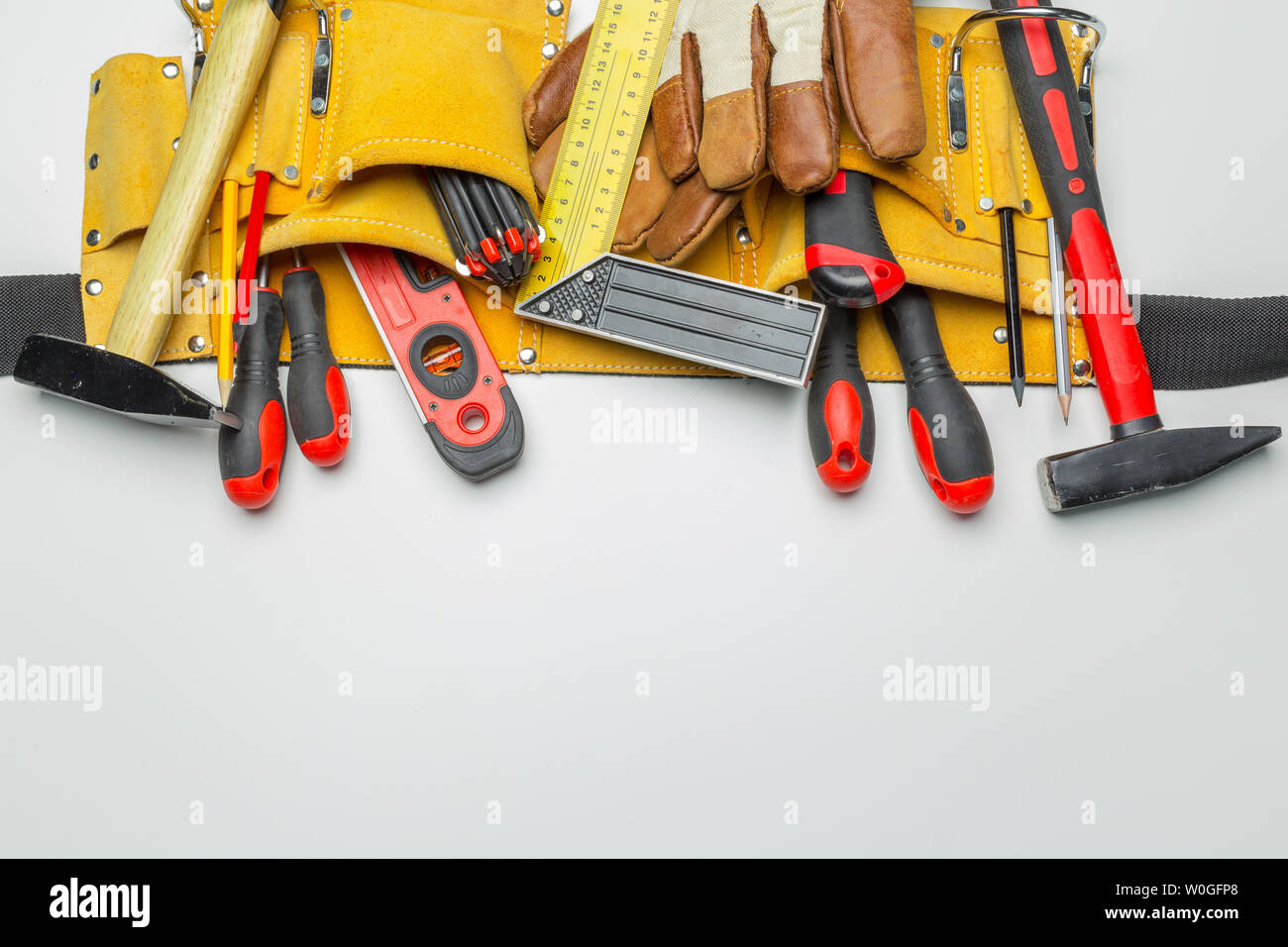 Many Tools on white background Stock Photo - Alamy