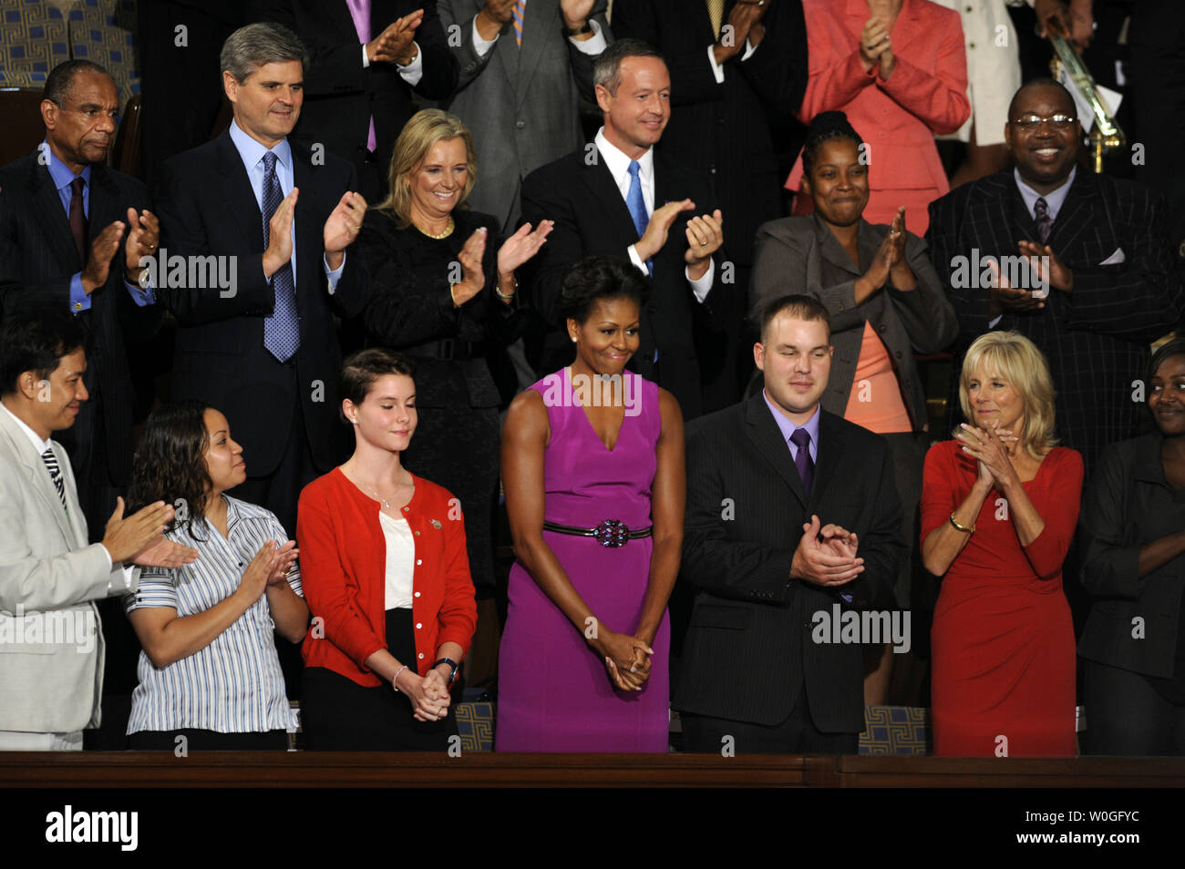First Lady Michelle Obama arrives to listen to U.S. President Barack ...