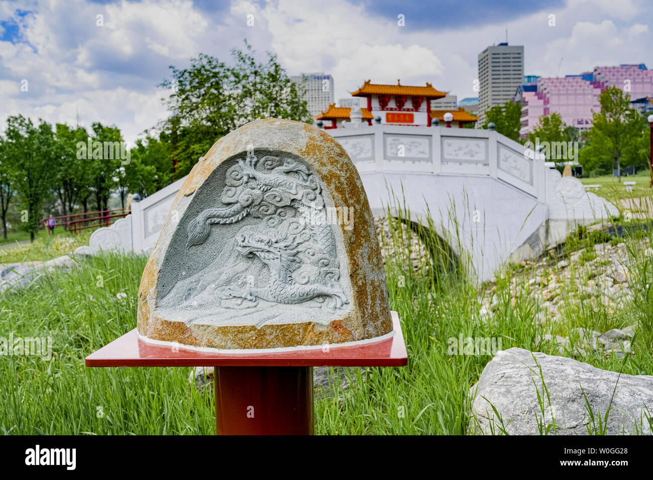 Stone carved, Chinese zodiac symbol, Year of dragon, Chinese Garden ...
