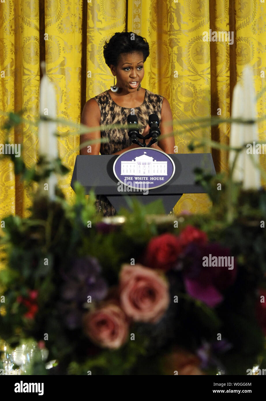 First Lady Michelle Obama speaks during an event honoring the ...
