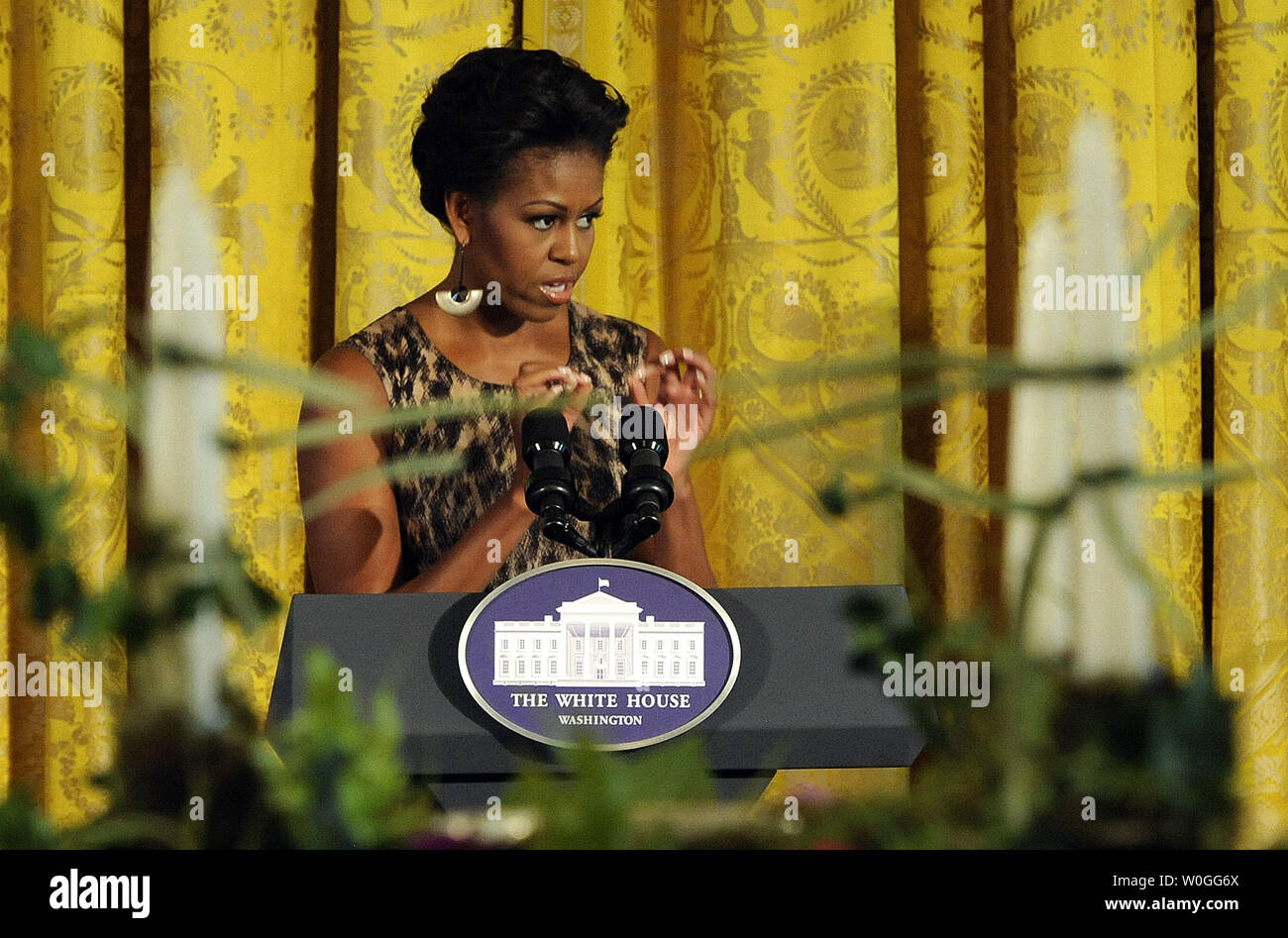 First Lady Michelle Obama speaks during an event honoring the ...