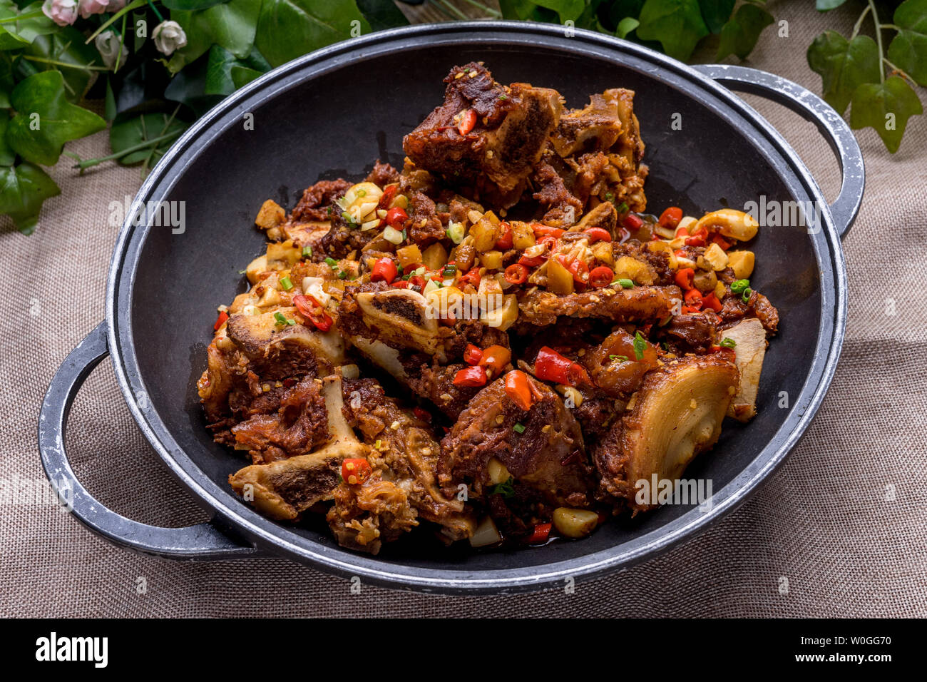 Chinese dishes braised beef bones Stock Photo - Alamy