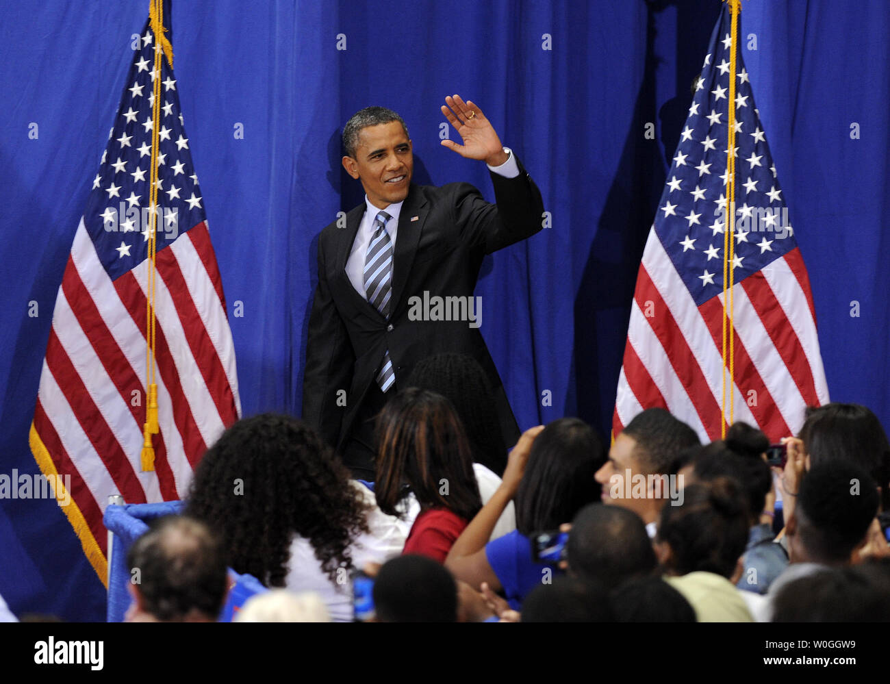 U.S. President Barack Obama arrives to deliver a back-to-school speech ...