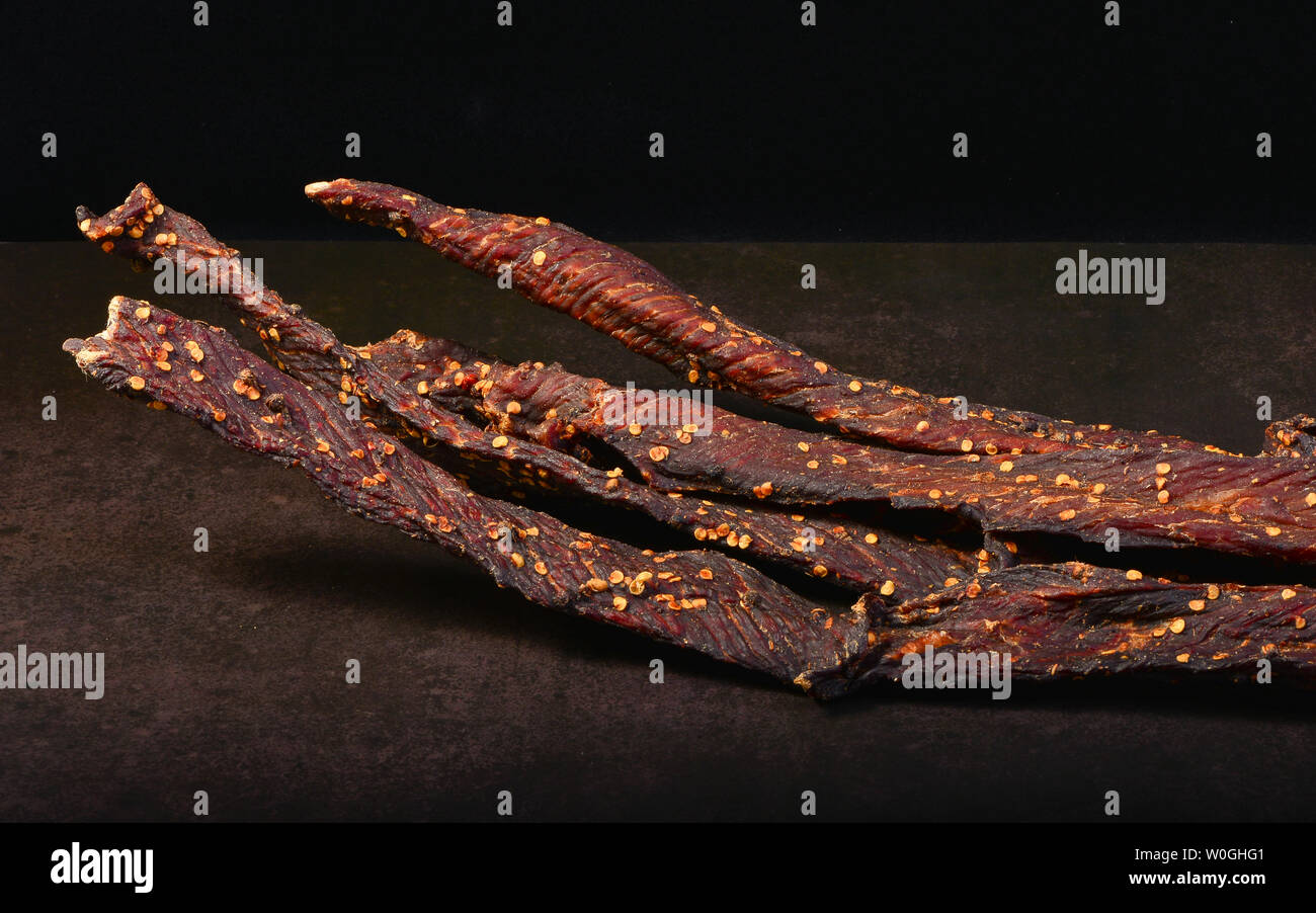 Air-dried hand-torn beef HD picture Stock Photo - Alamy