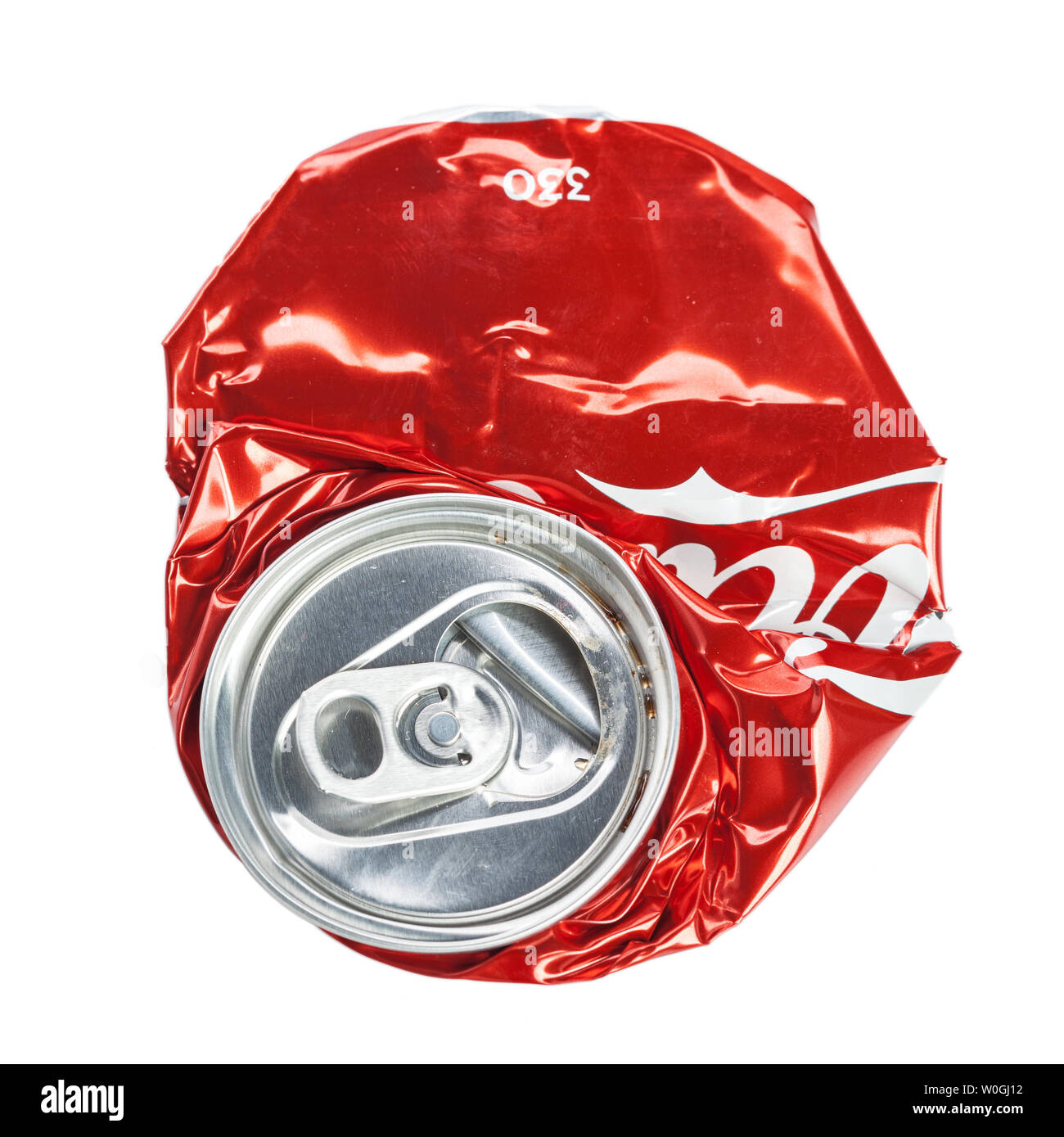 Compressed cans isolated on a white background Stock Photo - Alamy