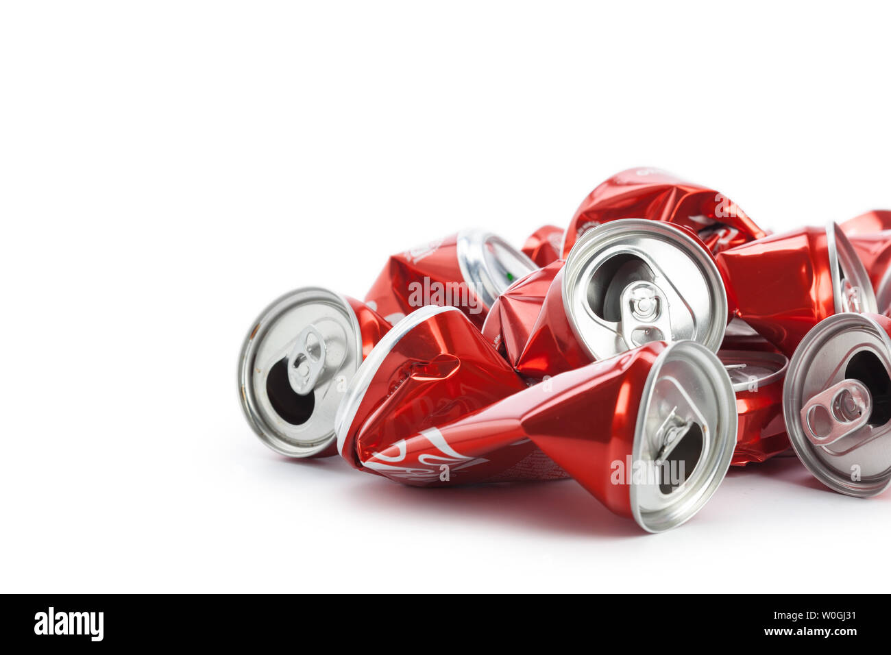 Compressed cans isolated on a white background Stock Photo - Alamy