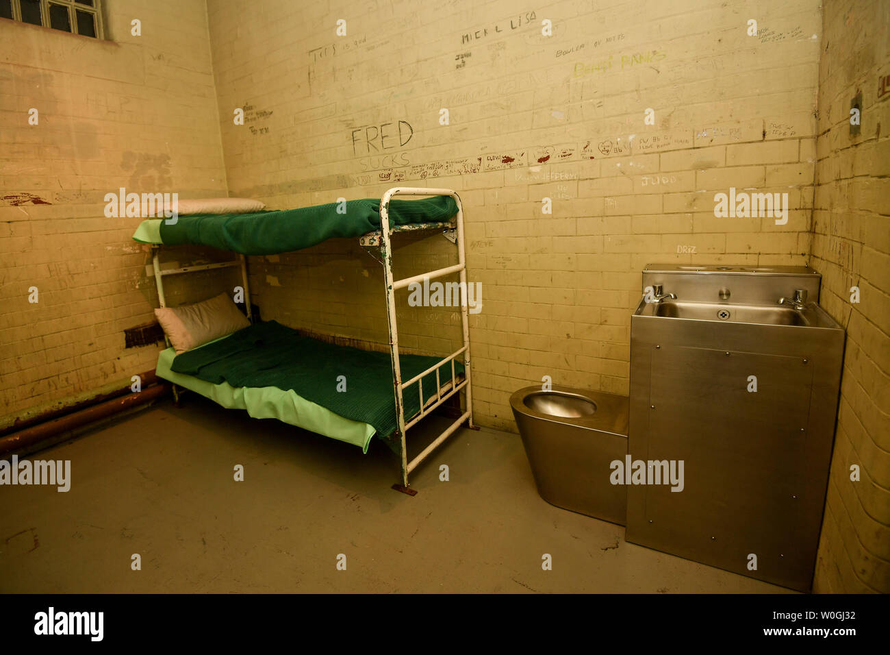 General view of the prison cell room of the centre at Nottingham's ...