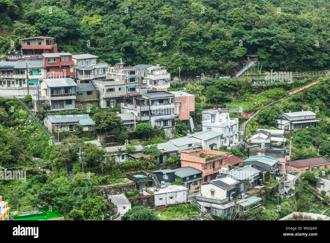 Taiwan,Taipei-04 SEP 2017: taiwan Jiufen village mountain day time view ...