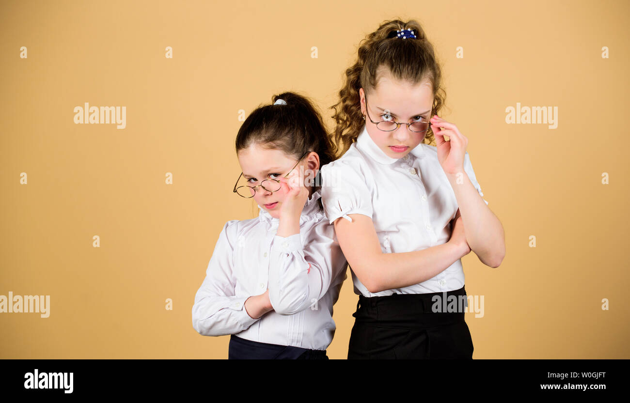 small girls in school uniform. confident students. friendship forever ...