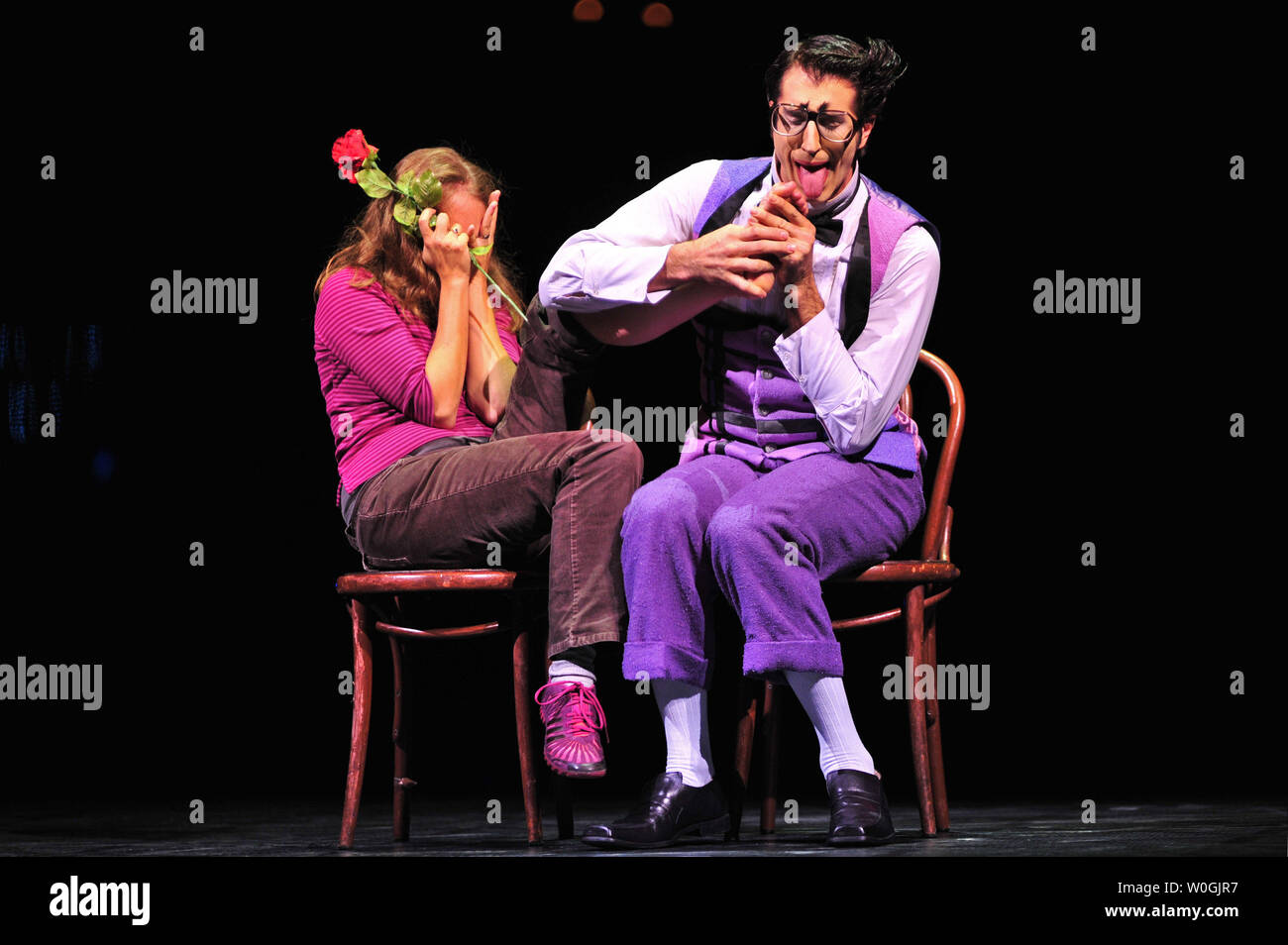 Audience member Jordana Cox, of Washington, D.C. participates with a ...