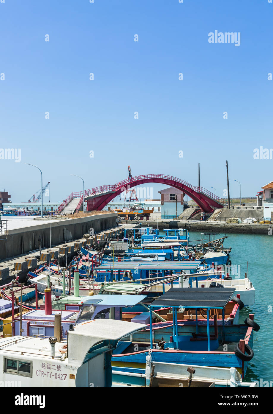 Taiwan,Taipei-05 SEP 2017: Taiwan Zhuwei Fish Harbor day time view ...