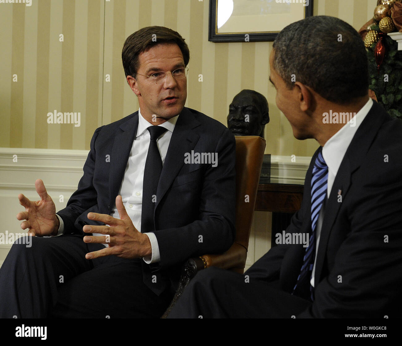 U.S. President Barack Obama meets with Prime Minister Mark Rutte of the ...