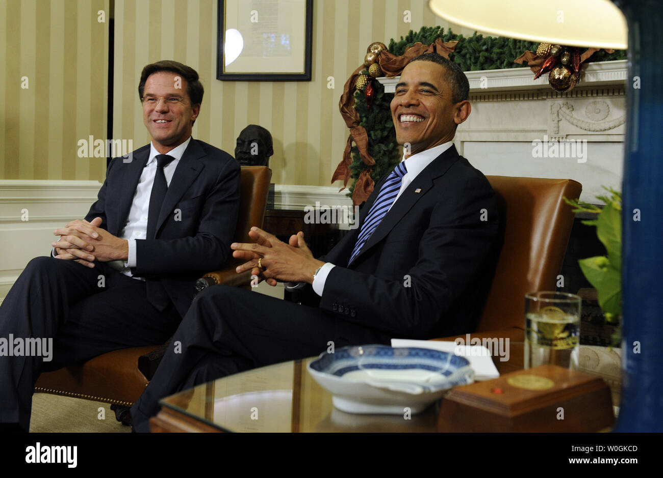 U.S. President Barack Obama meets with Prime Minister Mark Rutte of the ...