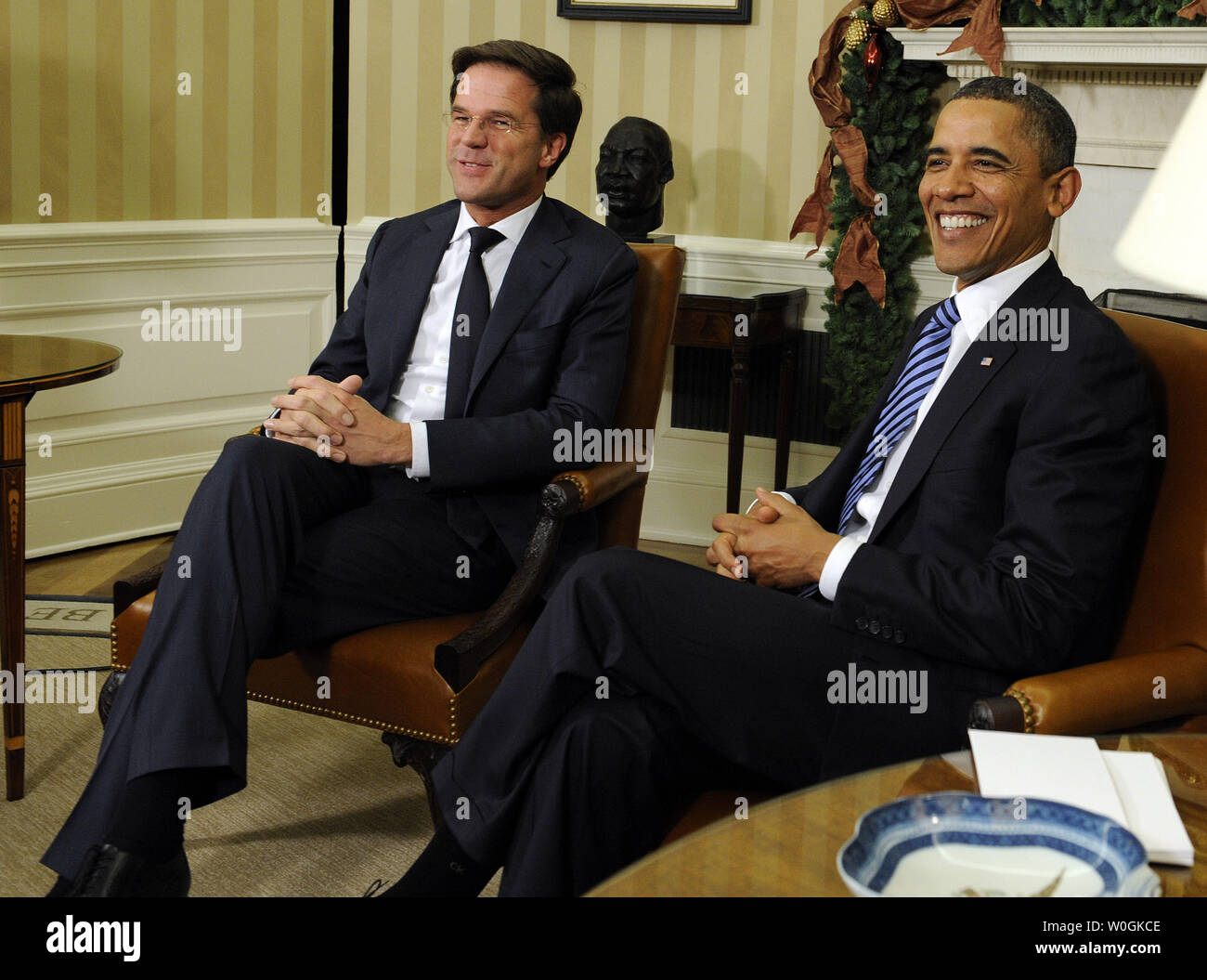 U.S. President Barack Obama meets with Prime Minister Mark Rutte of the ...