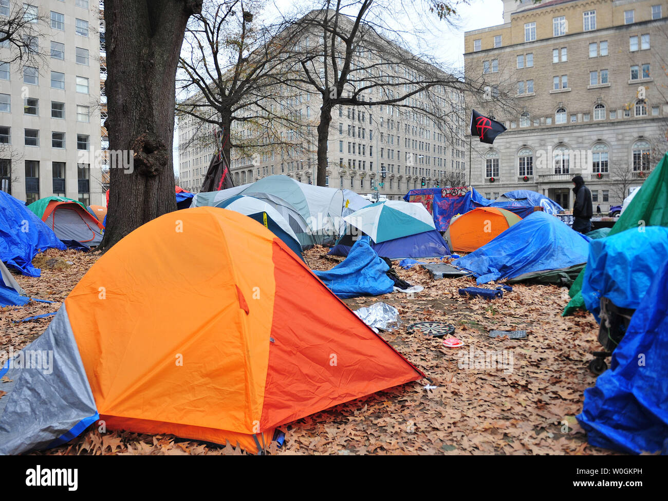 The Occupy DC camp is seen in McPherson Square in downtown Washington ...