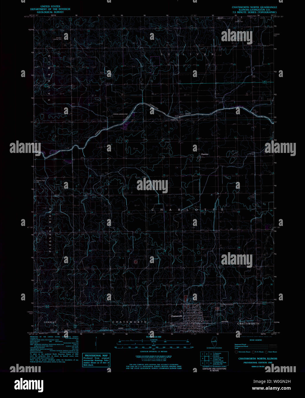 Map of chatsworth illinois hi-res stock photography and images - Alamy