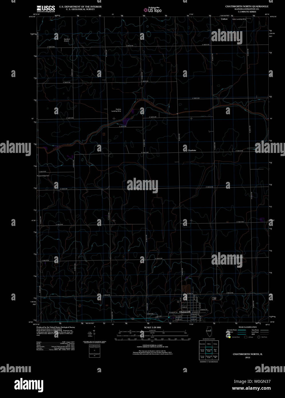 Map of chatsworth illinois hi-res stock photography and images - Alamy
