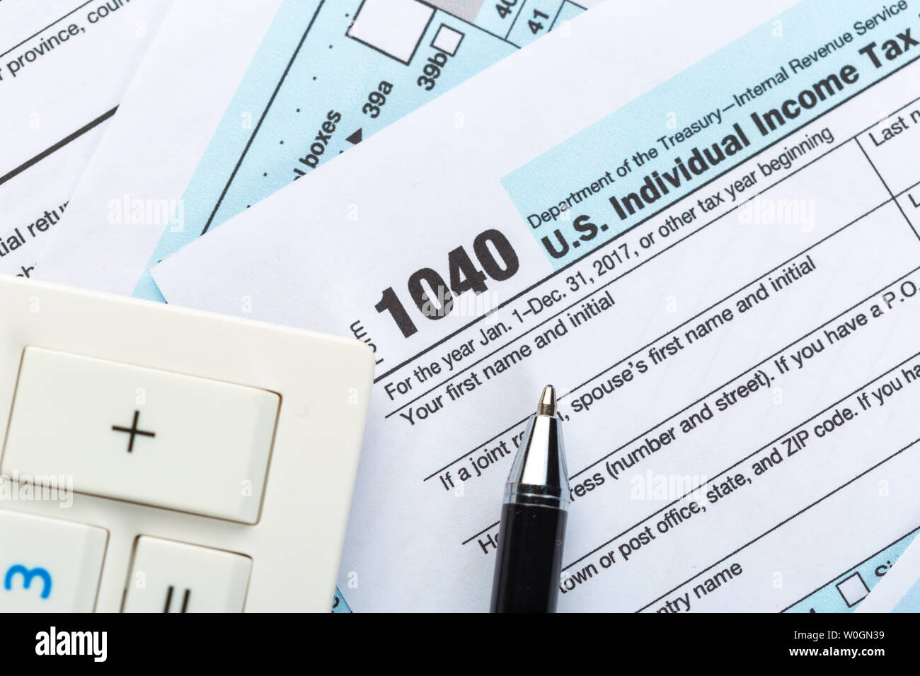 Tax forms, close up Stock Photo - Alamy