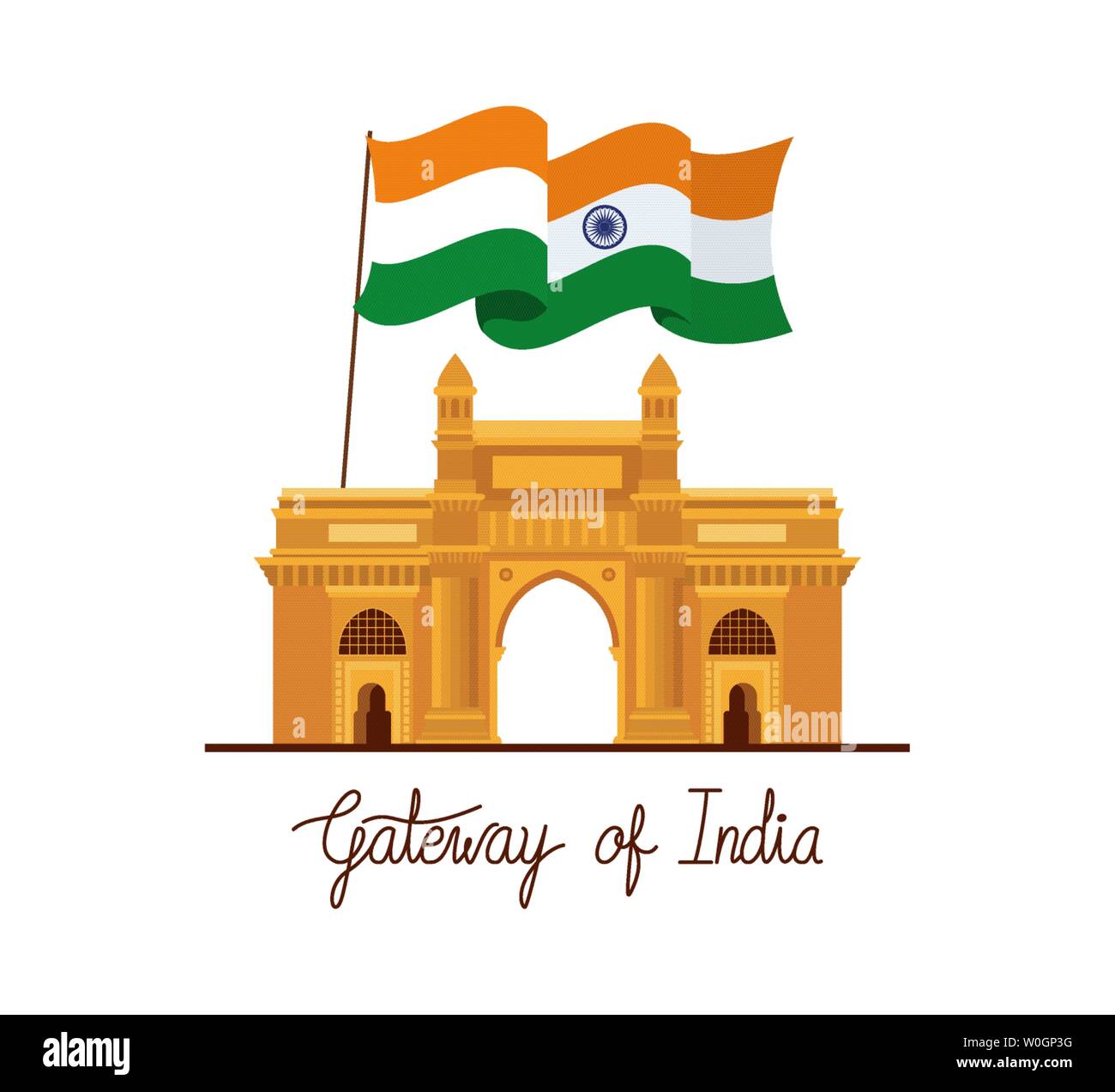 indian gate temple with flag Stock Vector Image & Art - Alamy