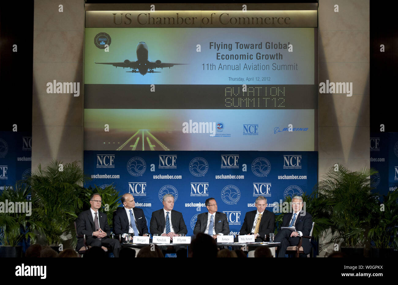 From left to right, Dave Barger, JetBlue CEO; William J. Flynn ...