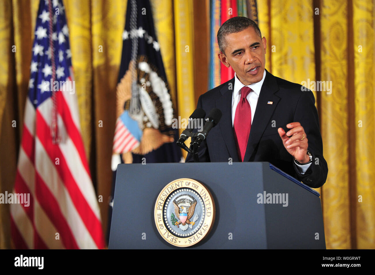 U.S. President Barack Obama delivers remarks during the Medal of Honor ...