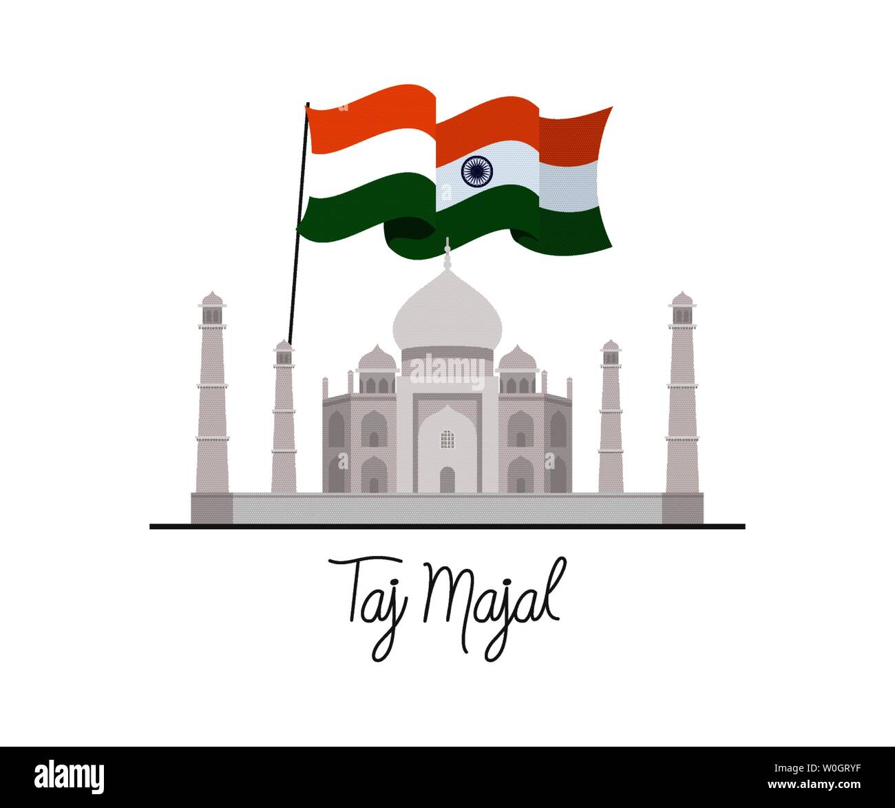 indian taj majal temple with flag Stock Vector Image & Art - Alamy