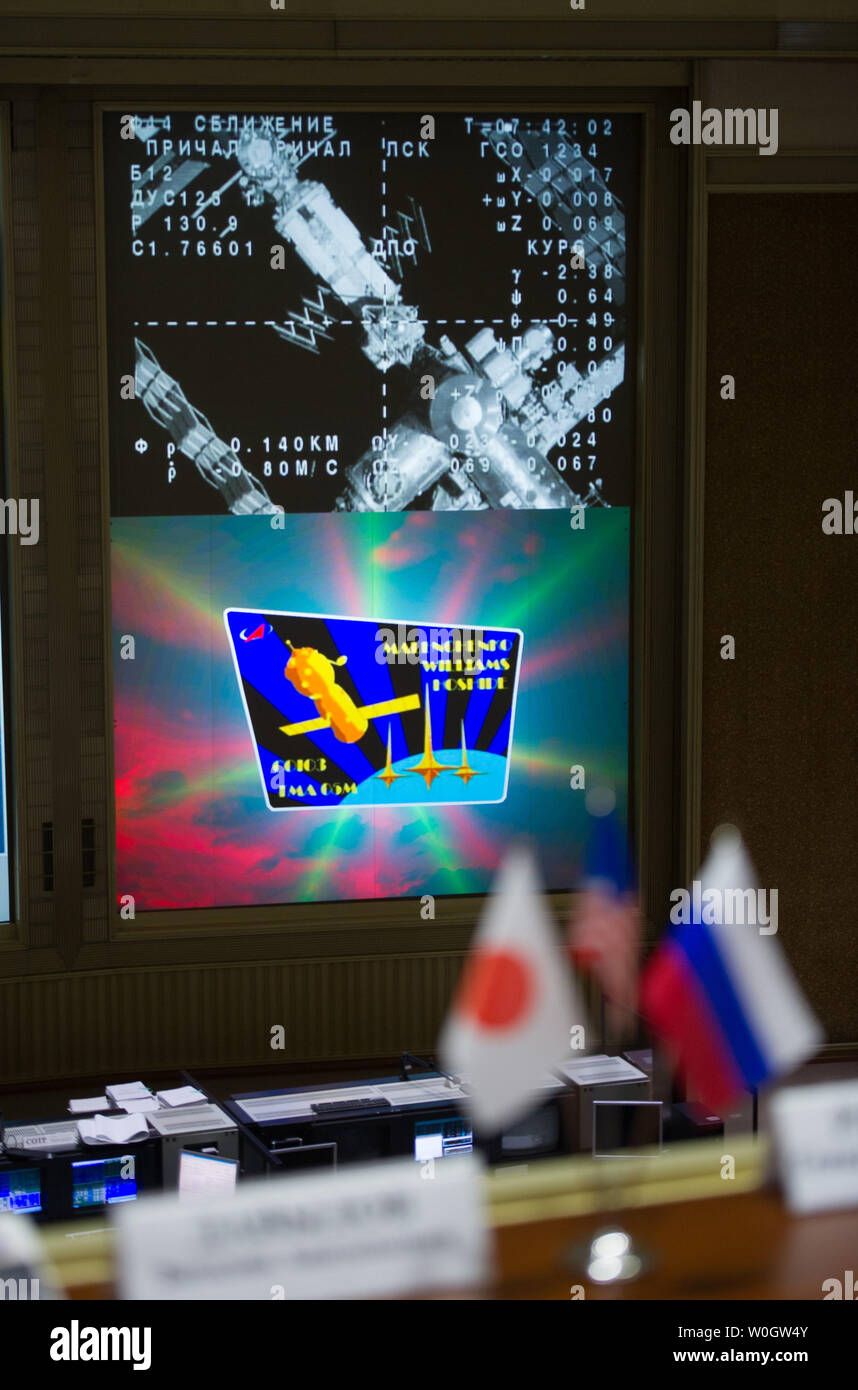 A television screen as seen from the balcony of the Russian Mission ...