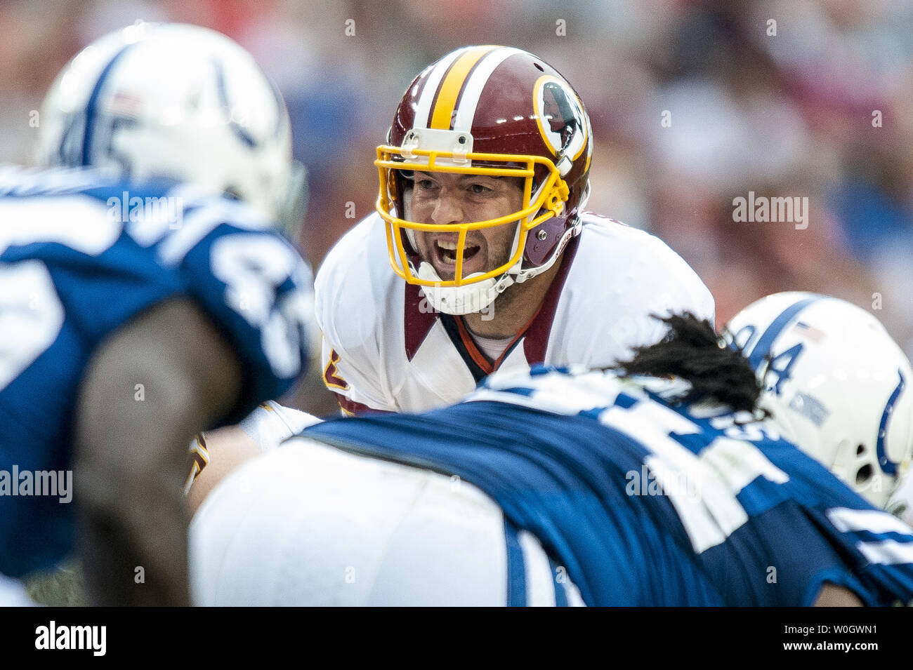 Washington Redskins quarterback Rex Grossman under center during fourth ...