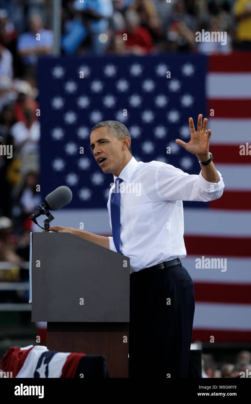 President Barack Obama speaks at a campaign event at G. Richard ...