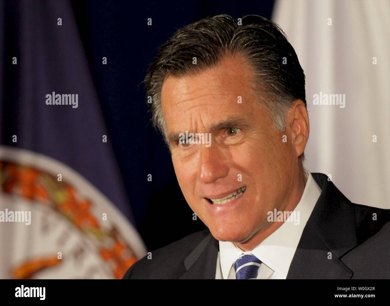 Republican Presidential nominee Mitt Romney speaks at a campaign event ...