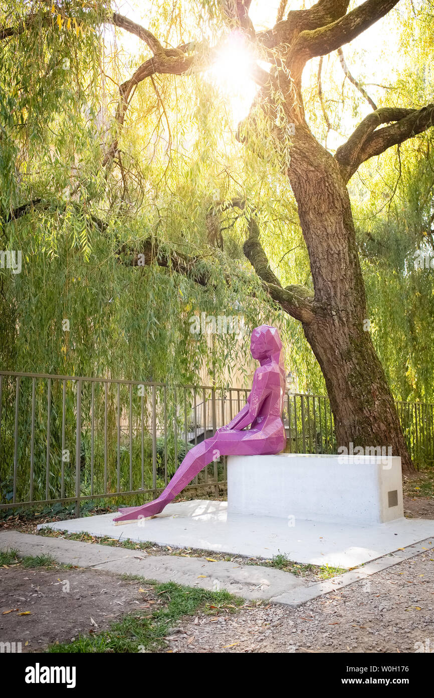 LUXEMBOURG CITY, LUXEMBOURG - OCTOBER 20, 2018: The sculpture of ...
