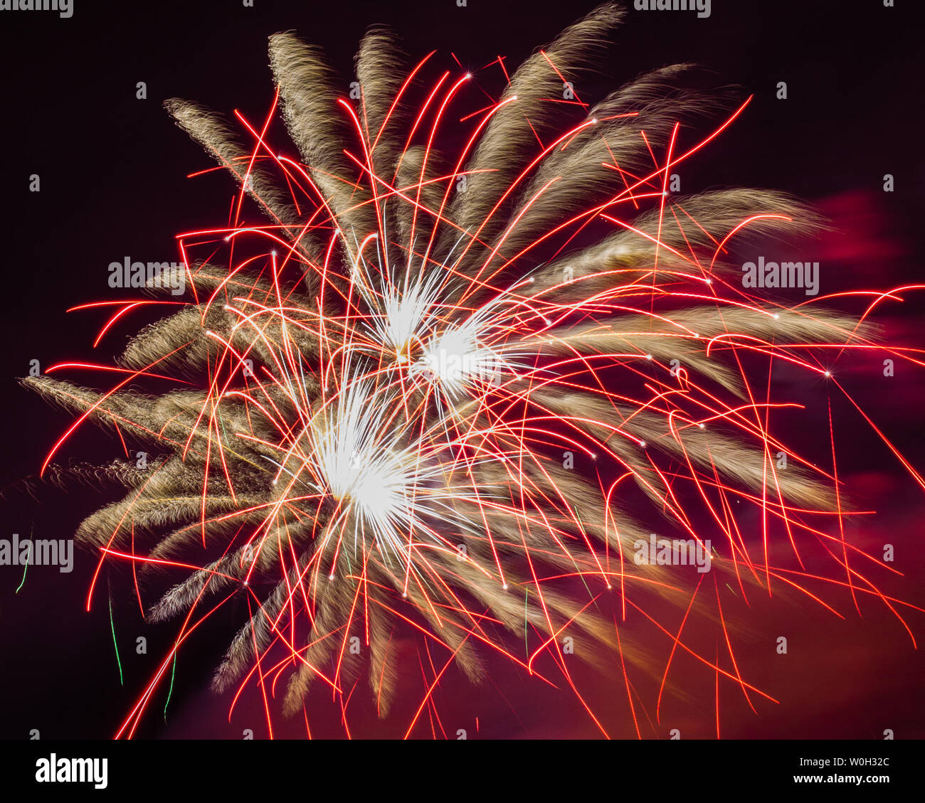 Fire Works, Long Exposures showing colourful light trails Stock Photo ...