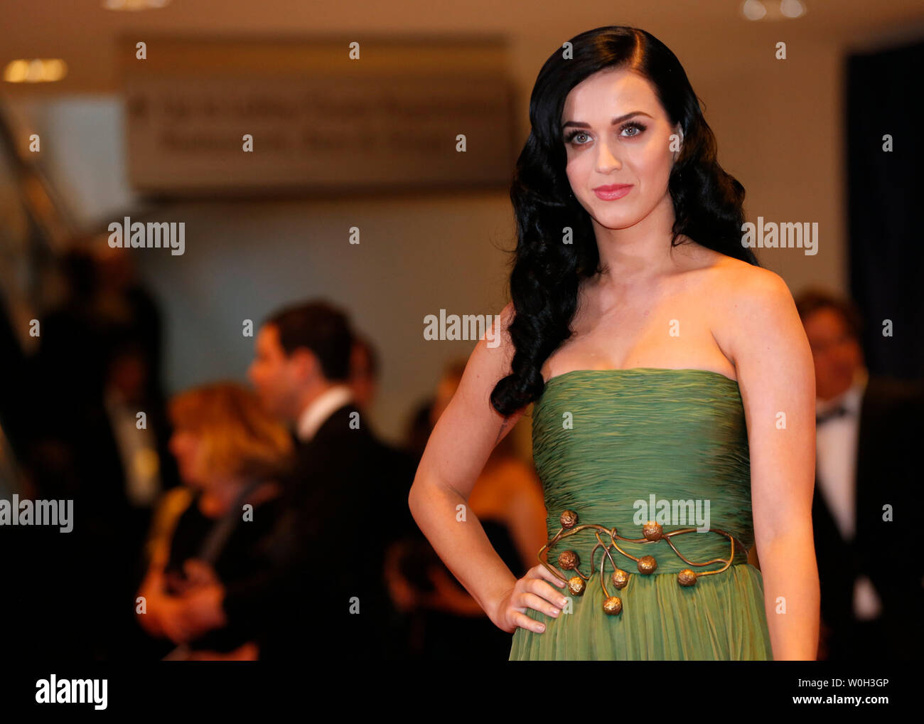Singer Katy Parry poses on the red carpet at the White House ...