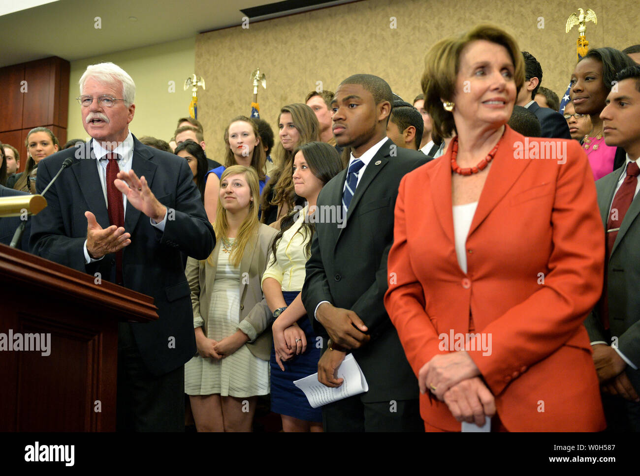 Rep. George Miller, joined by college students and House Minority ...