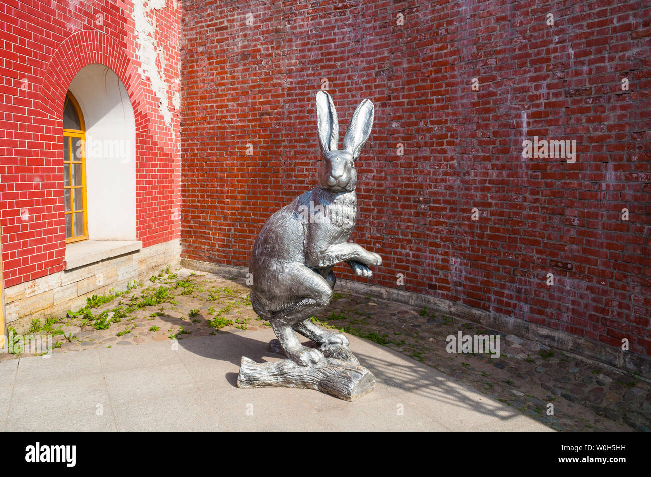 Saint Petersburg, Russia - June 6, 2019. Big hare sculpture on the ...