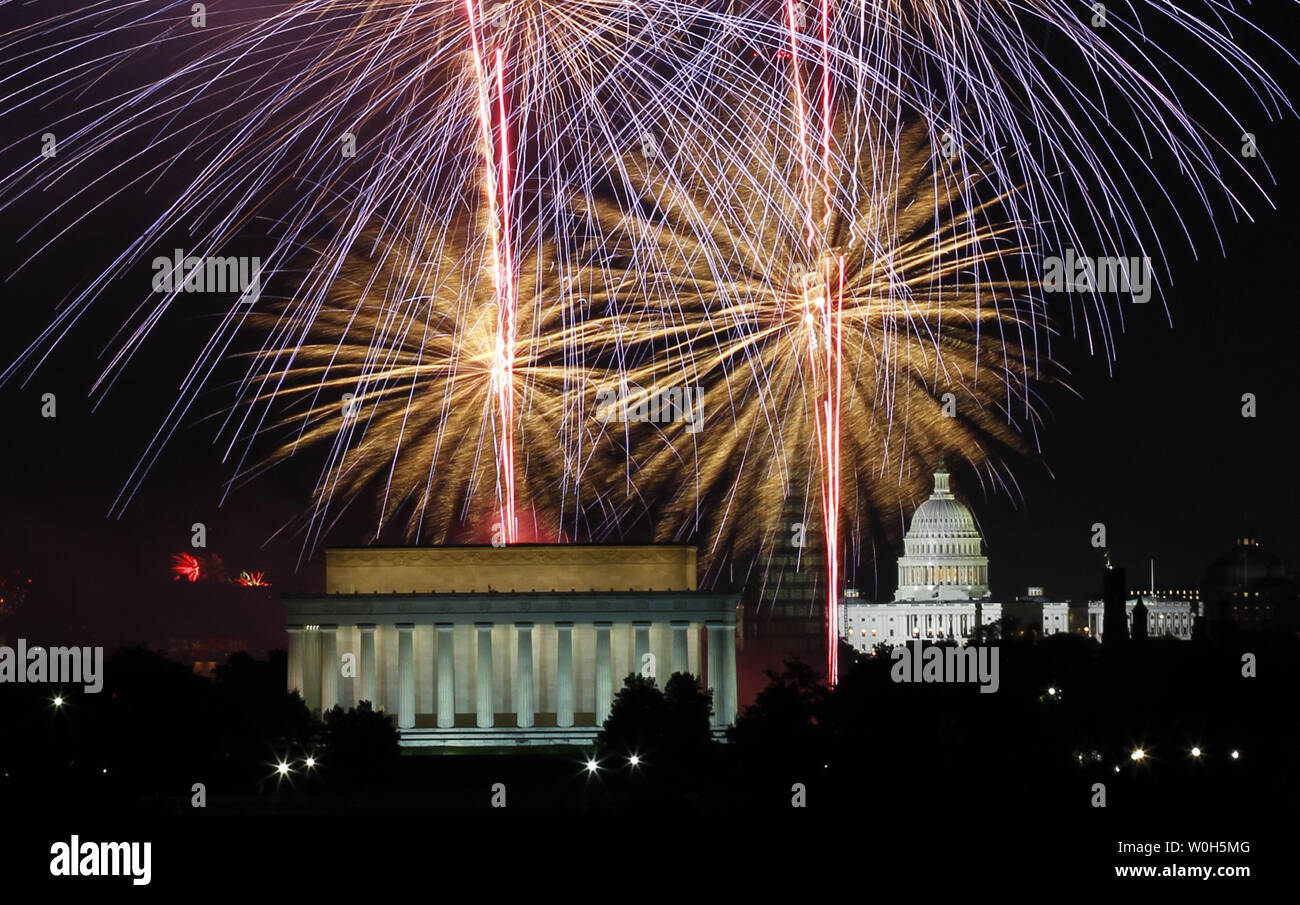 The annual Independence Day firework display lights up the sky over the ...