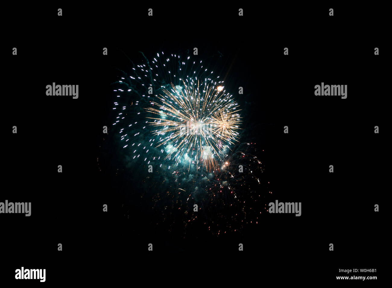 Fire Works, Long Exposures showing colourful light trails Stock Photo ...