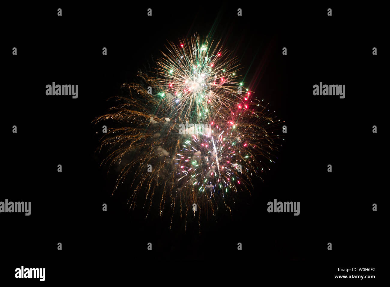Fire Works, Long Exposures showing colourful light trails Stock Photo ...