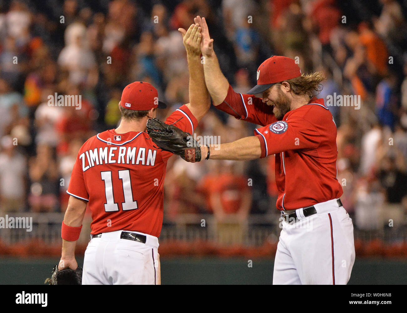 Washington Nationals Jayson Werth and Ryan Zimmerman celebrate after ...