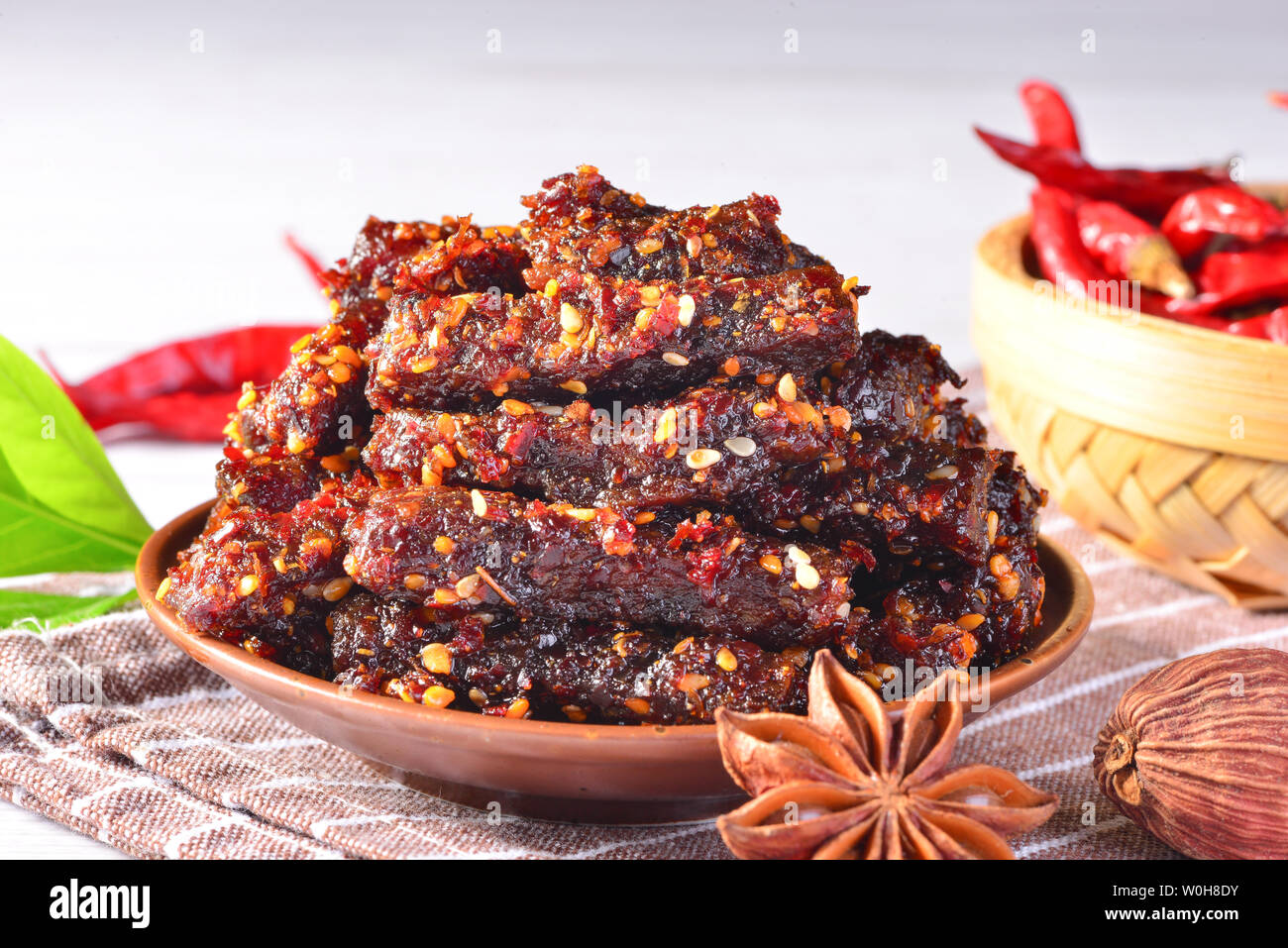 Spicy beef strips Stock Photo - Alamy