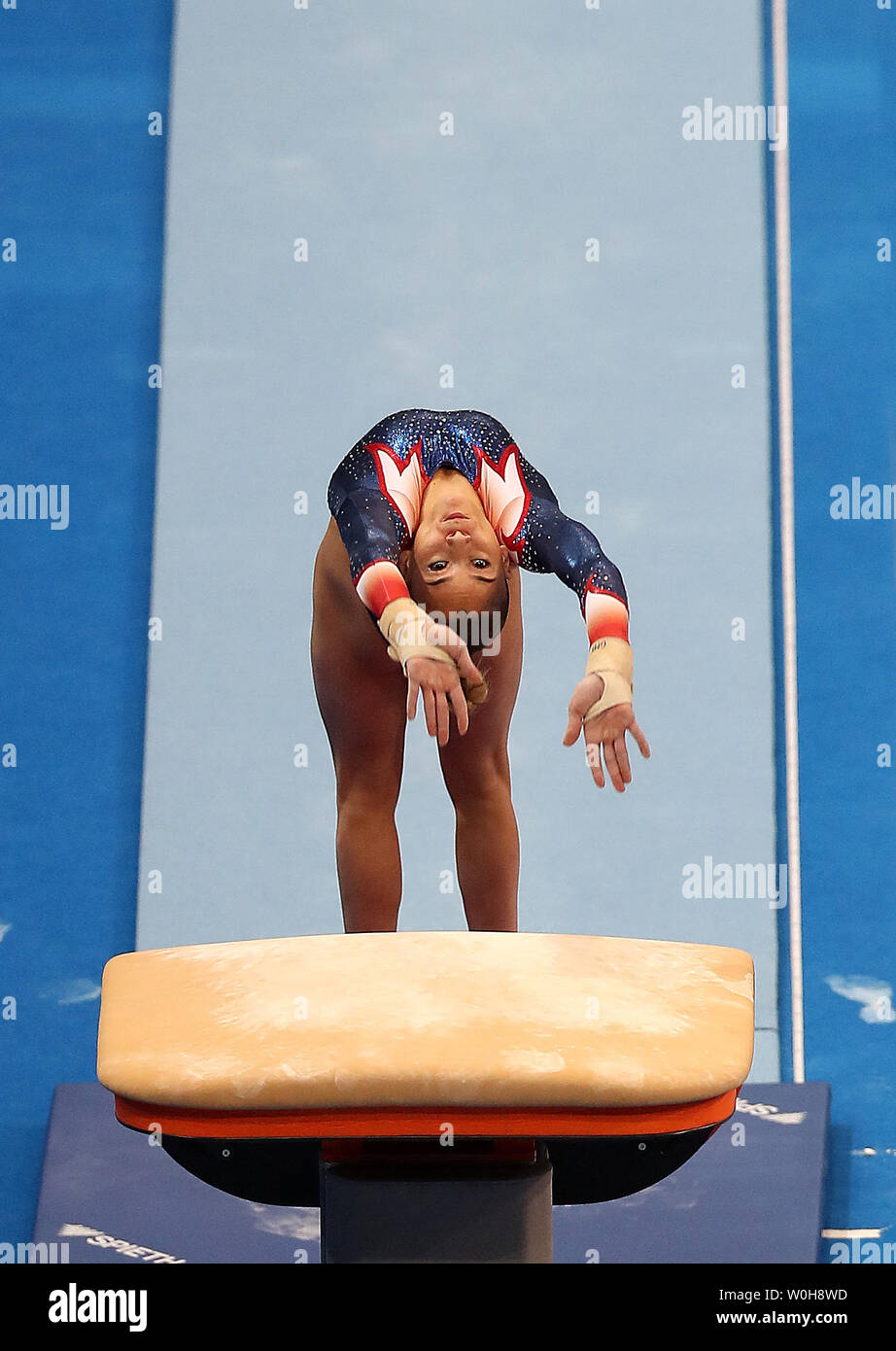Great Britain's Georgia-Mae Fenton in action during the Vault Bars ...