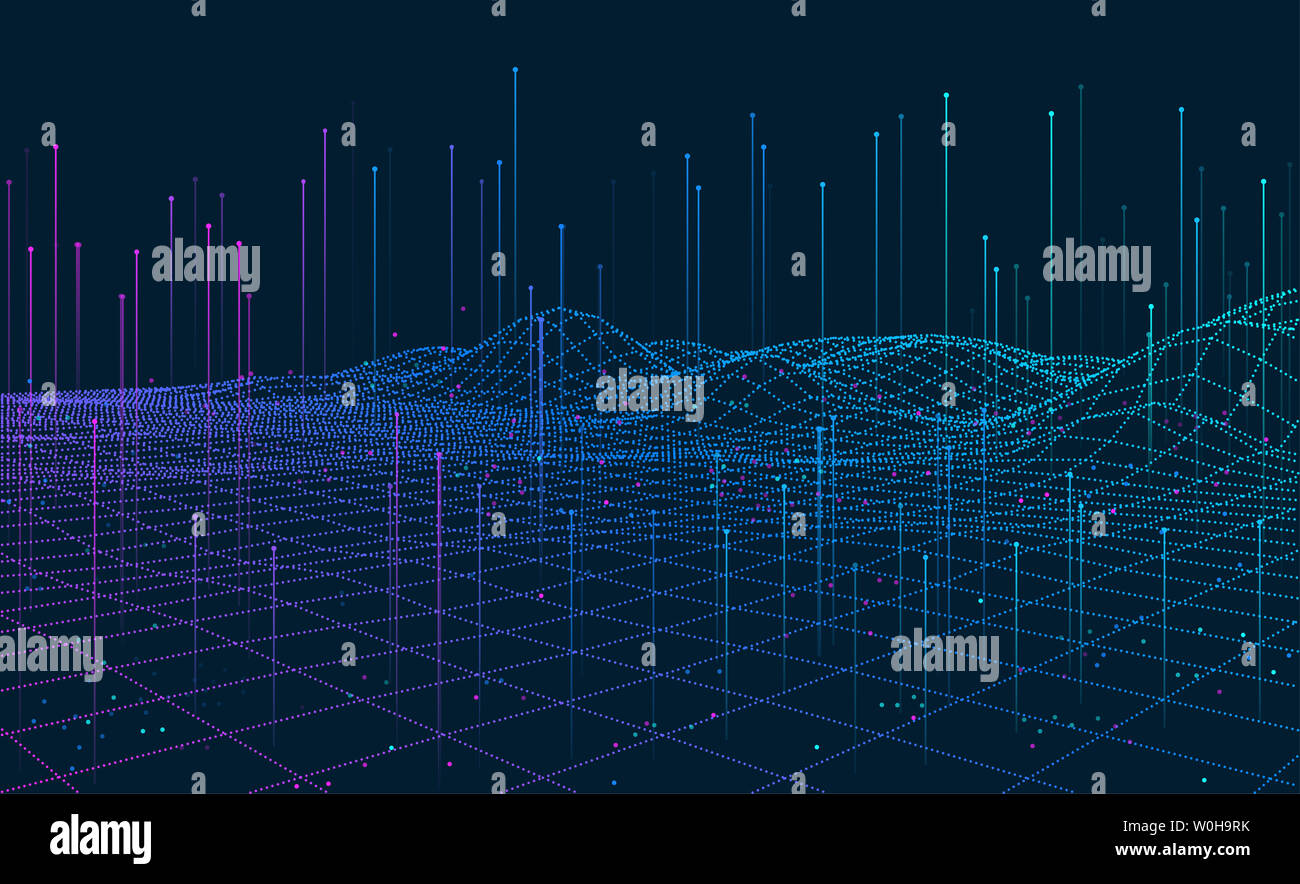 Abstract three-dimensional network background of big data concept, graphics with artificial ...