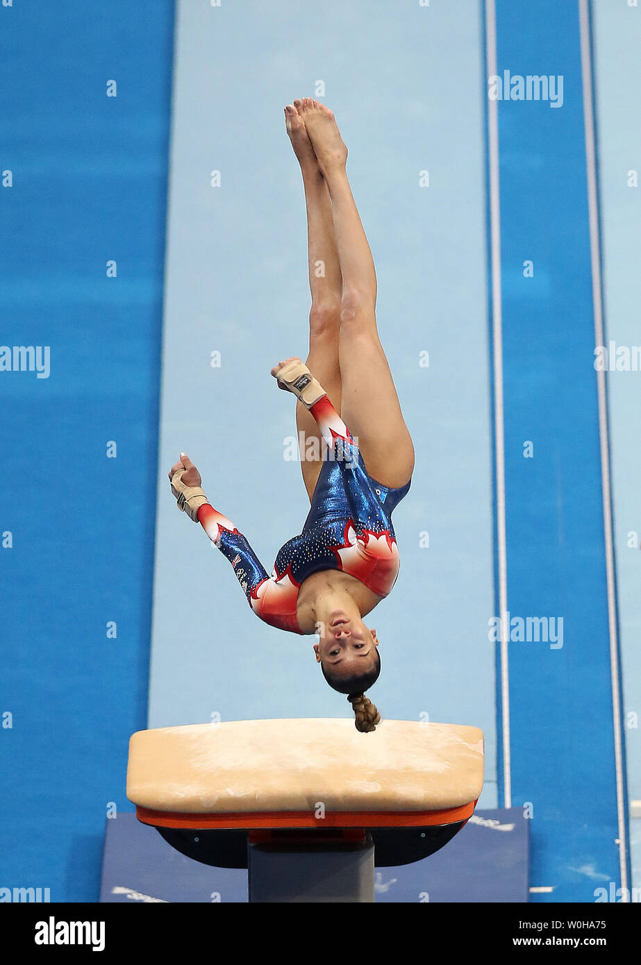 Great Britain's Georgia-Mae Fenton in action during the Vault element ...
