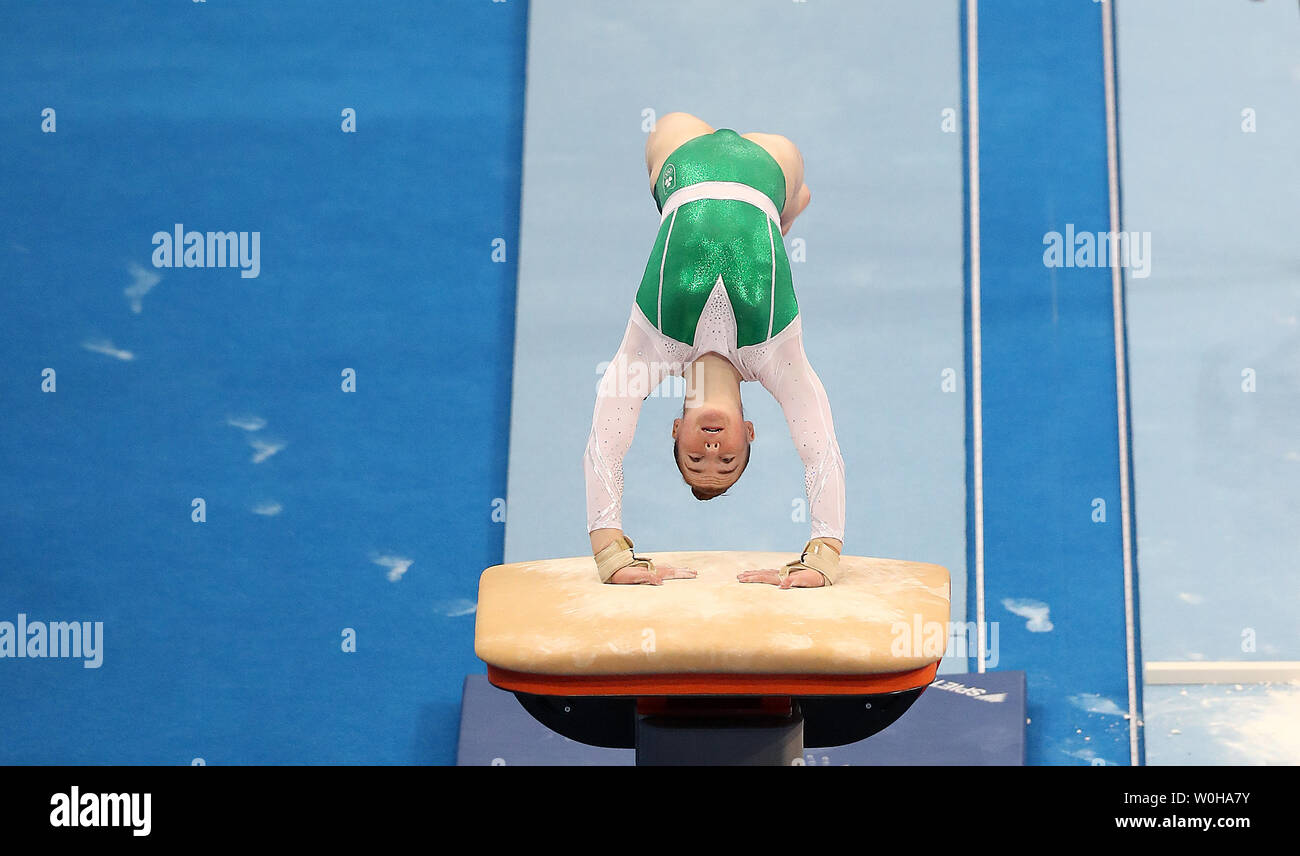 Ireland's Emma Slevin in action during the Vault element of the ...