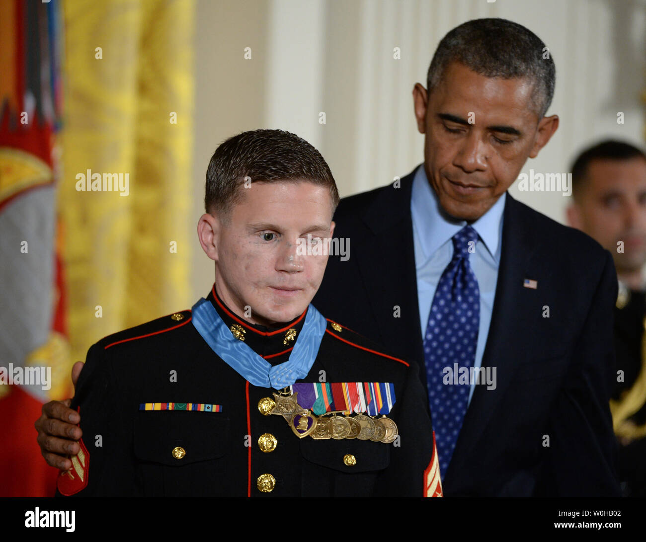 President Barack Obama awards the Medal of Honor to retired Marine ...
